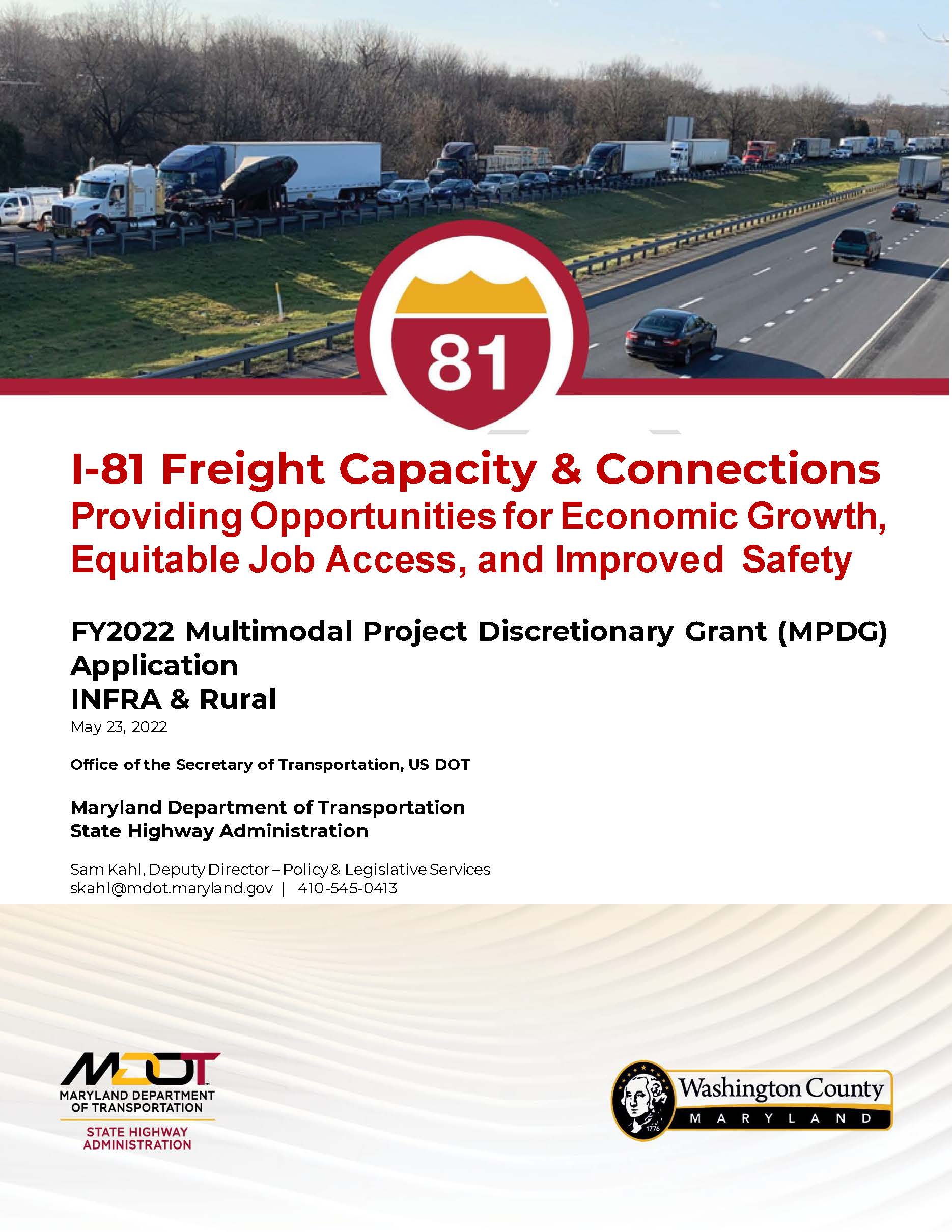 MDOT INFRA Grant 2022: I-81 Freight Capacity and Connections - MDOT
